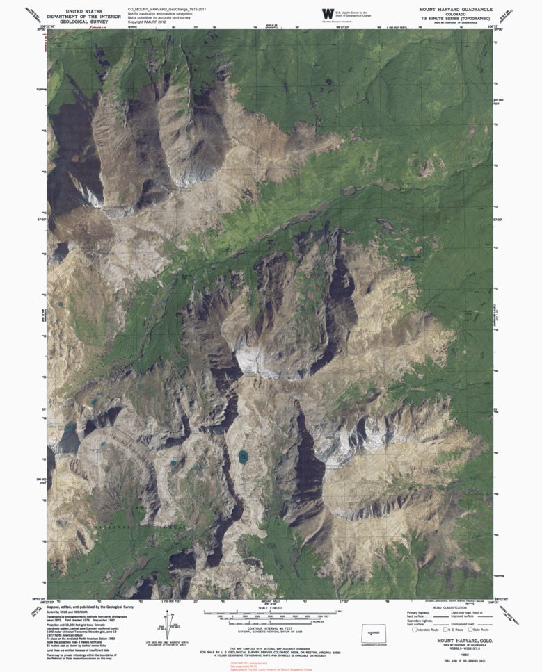 CO-MOUNT HARVARD: GeoChange 1975-2011 Map by Western Michigan ...