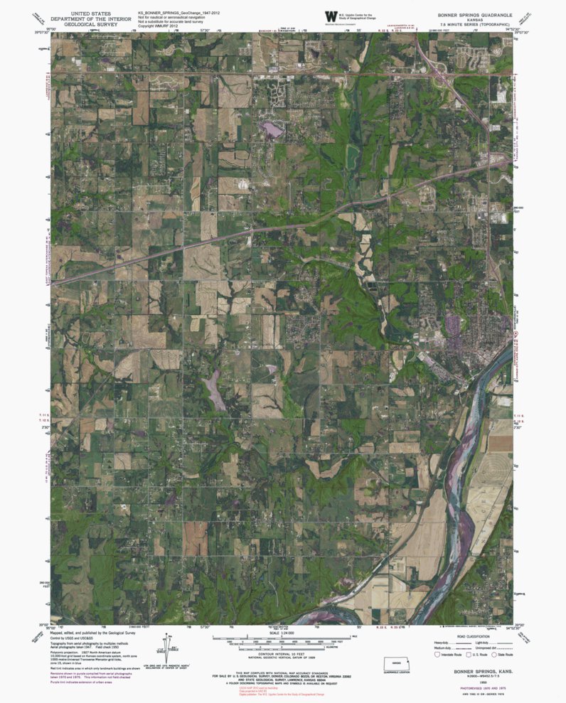KS-BONNER SPRINGS: GeoChange 1947-2012 Map by Western Michigan ...