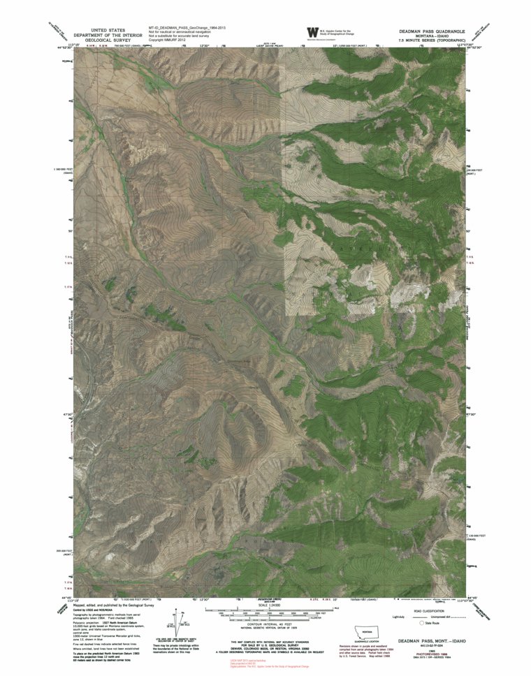 MT-ID-DEADMAN PASS: GeoChange 1964-2013 Map by Western Michigan ...