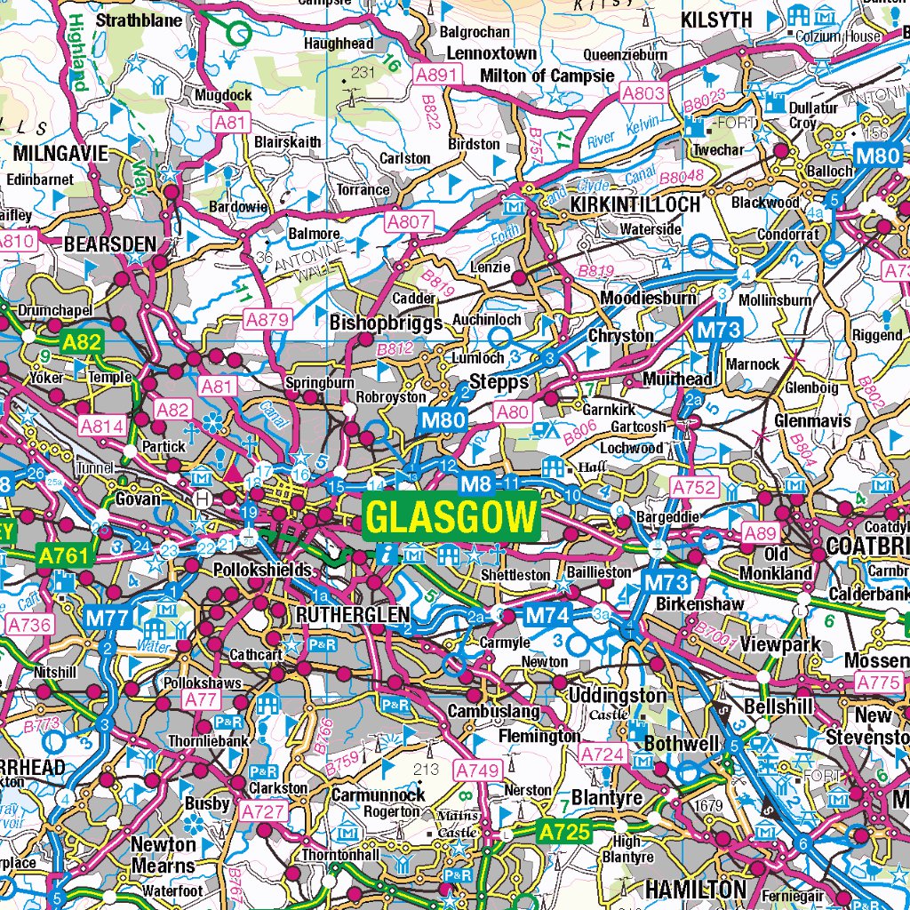 Southern Scotland 1:250,000 Road Atlas Map by Paul Johnson - Offline ...