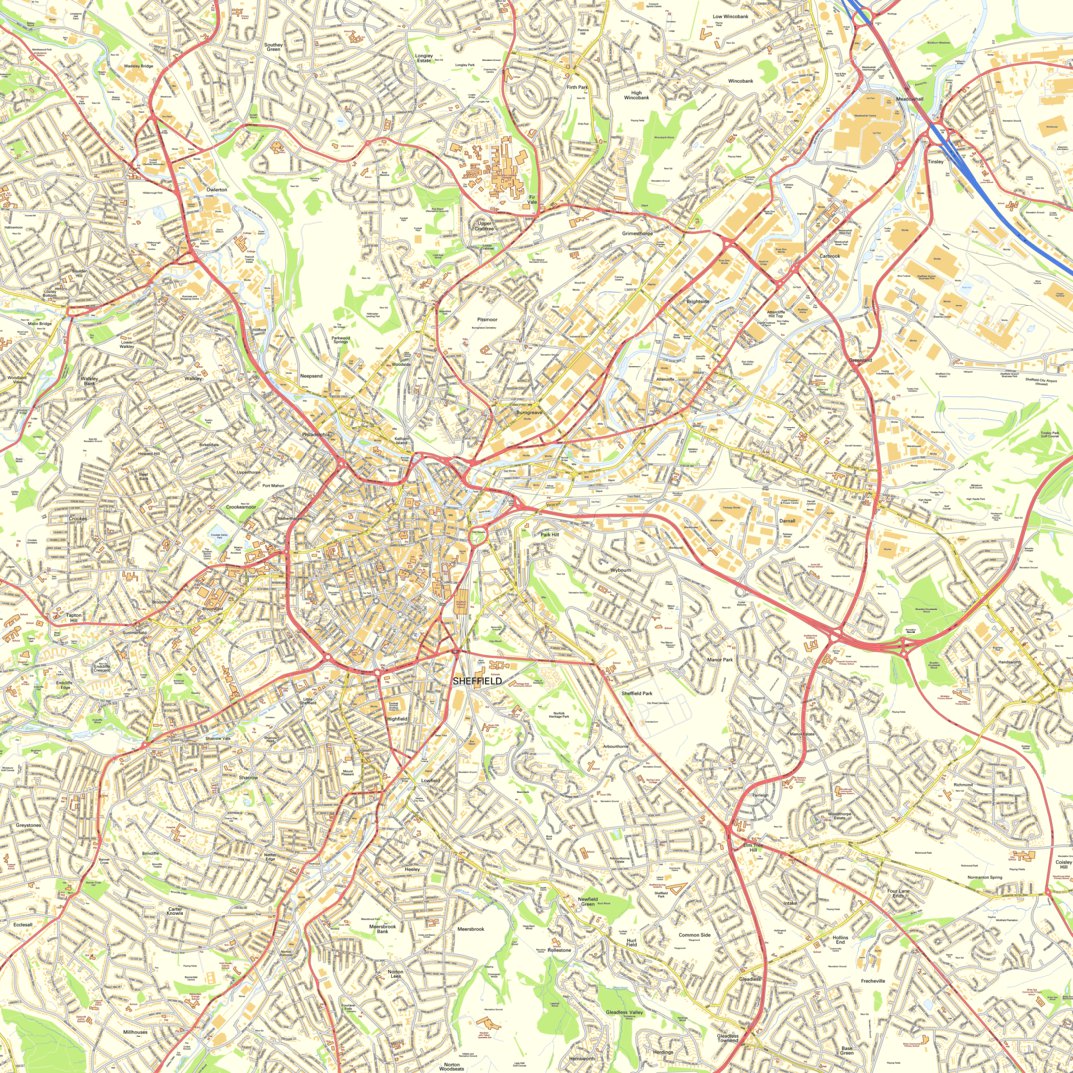 Sheffield Street Map by Paul Johnson - Offline Maps | Avenza Maps