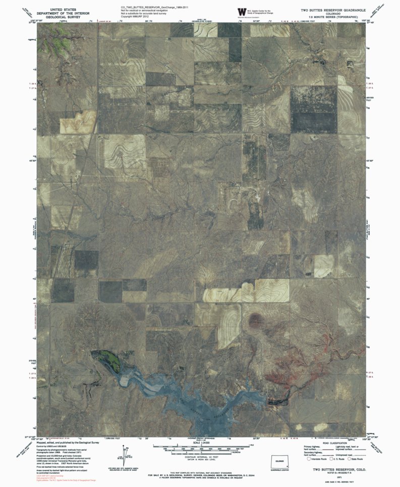 CO-TWO BUTTES RESERVOIR: GeoChange 1969-2011 Map by Western Michigan ...