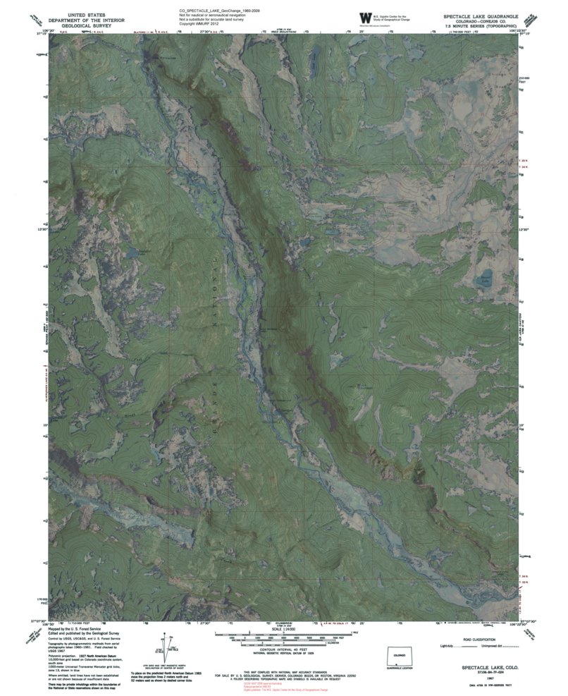 CO-SPECTACLE LAKE: GeoChange 1960-2009 Map by Western Michigan ...