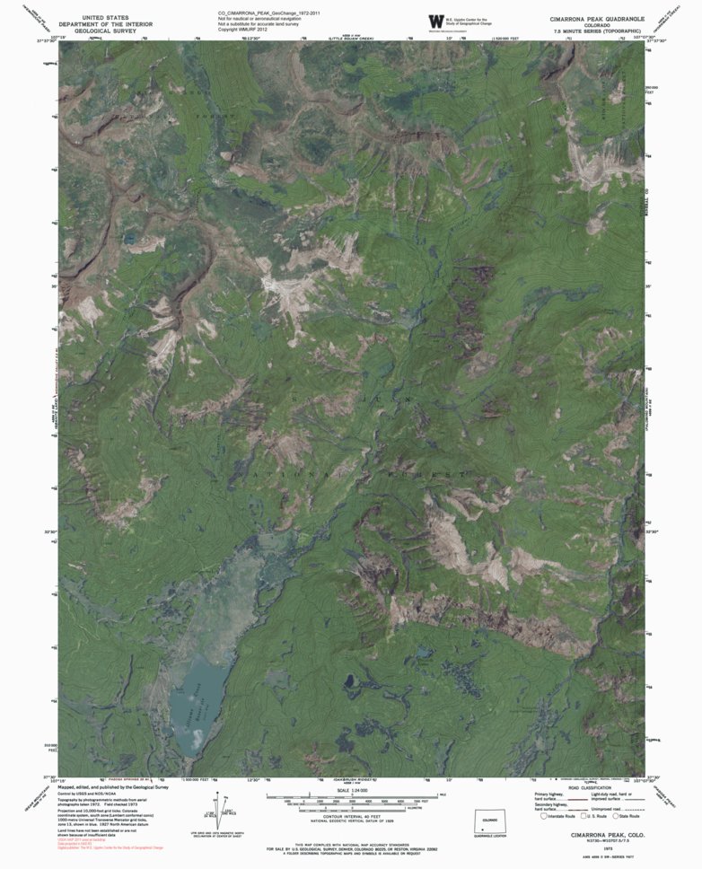CO-CIMARRONA PEAK: GeoChange 1972-2011 Map by Western Michigan ...