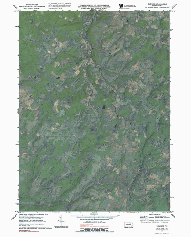 PA-DUSHORE: GeoChange 1969-2010 Map by Western Michigan University ...