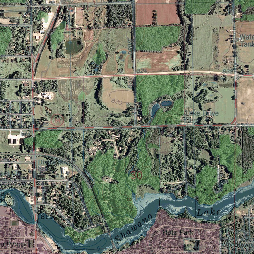 WI-SHAWANO: GeoChange 1963-2010 Map by Western Michigan University ...