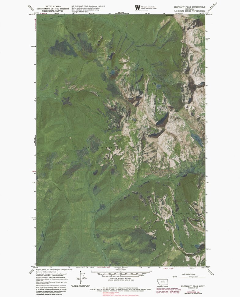 MT-ELEPHANT PEAK: GeoChange 1965-2013 Map by Western Michigan ...
