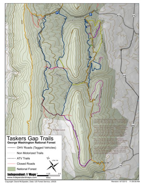 Taskers Gap George Washington National Forest Map by Independent Maps ...