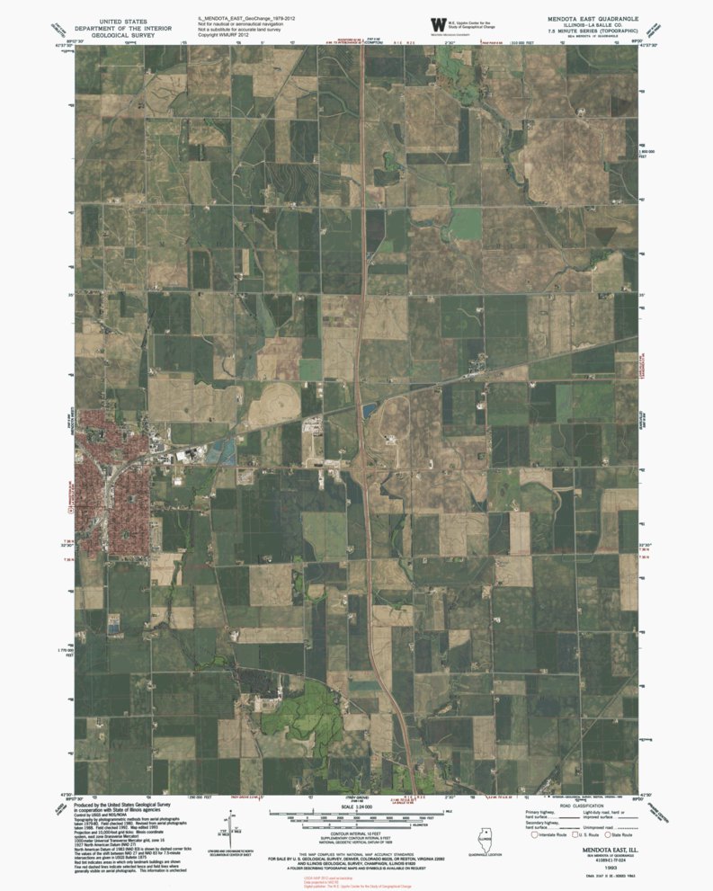 IL-MENDOTA EAST: GeoChange 1979-2012 Map by Western Michigan University ...