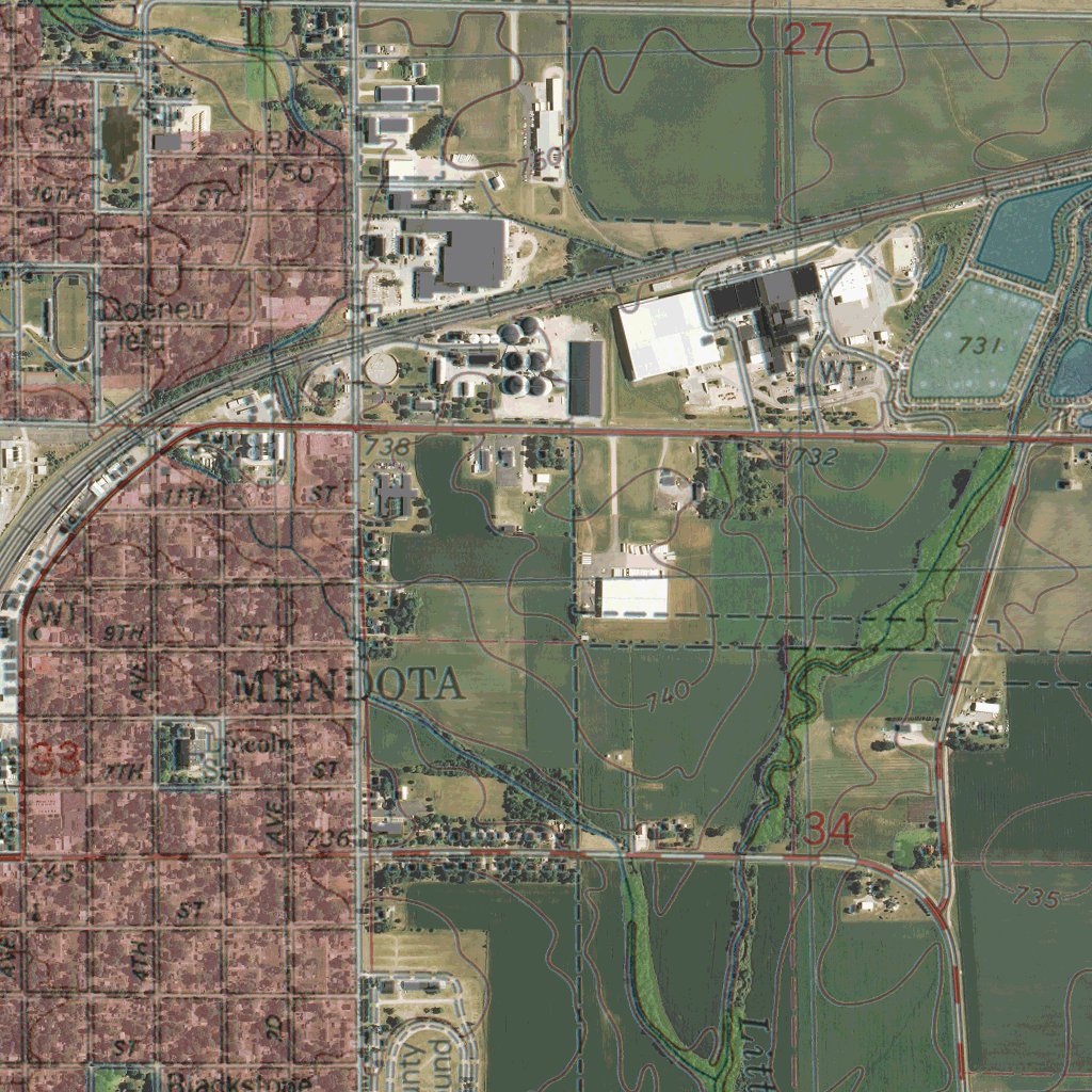 IL-MENDOTA EAST: GeoChange 1979-2012 Map by Western Michigan University ...