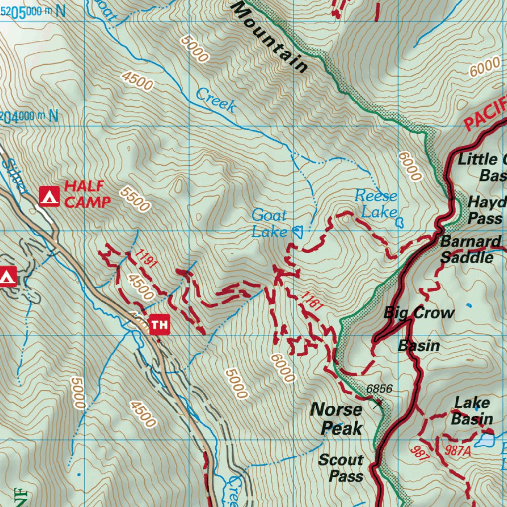 Pacific Crest National Scenic Trail - Map 9 Seg 4 - Southern Washington ...