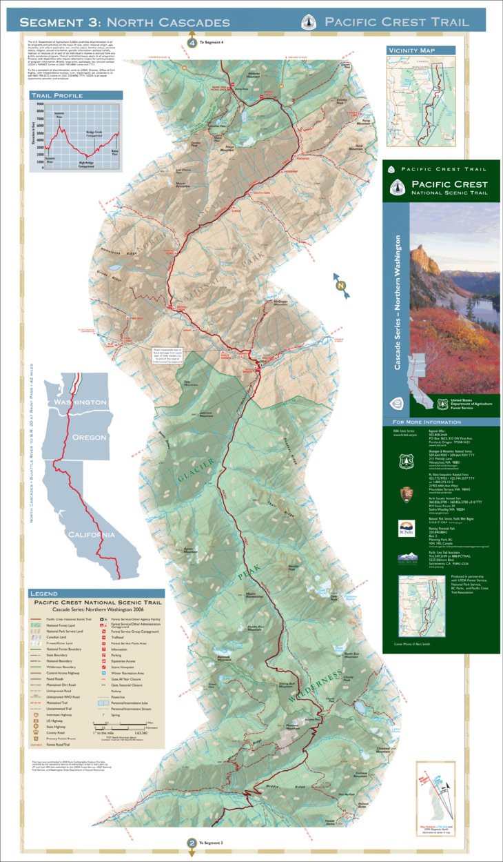 Pacific Crest National Scenic Trail - Map 10 Seg 3 - Northern ...