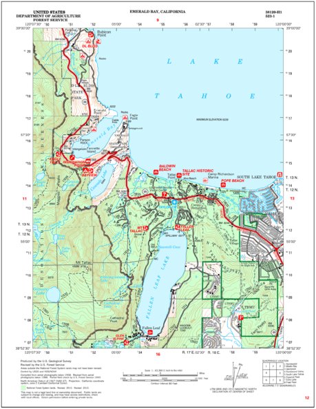 Emerald Bay Map by US Forest Service R5 | Avenza Maps