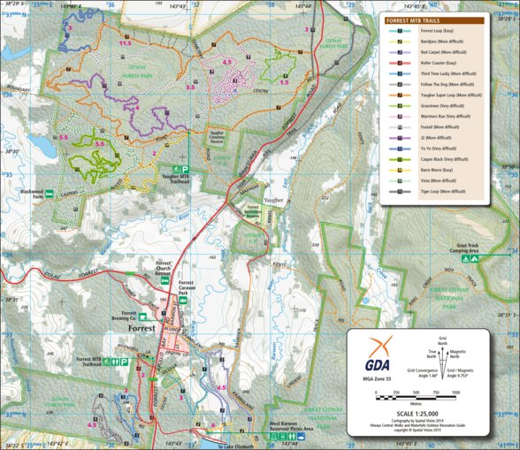 Forrest Mountain Bike Trails (2015) Map by Veris (Spatial Vision ...