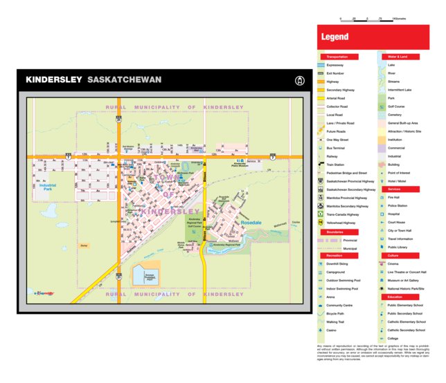 Kindersley, SK Map by Mapmobility Corp. | Avenza Maps