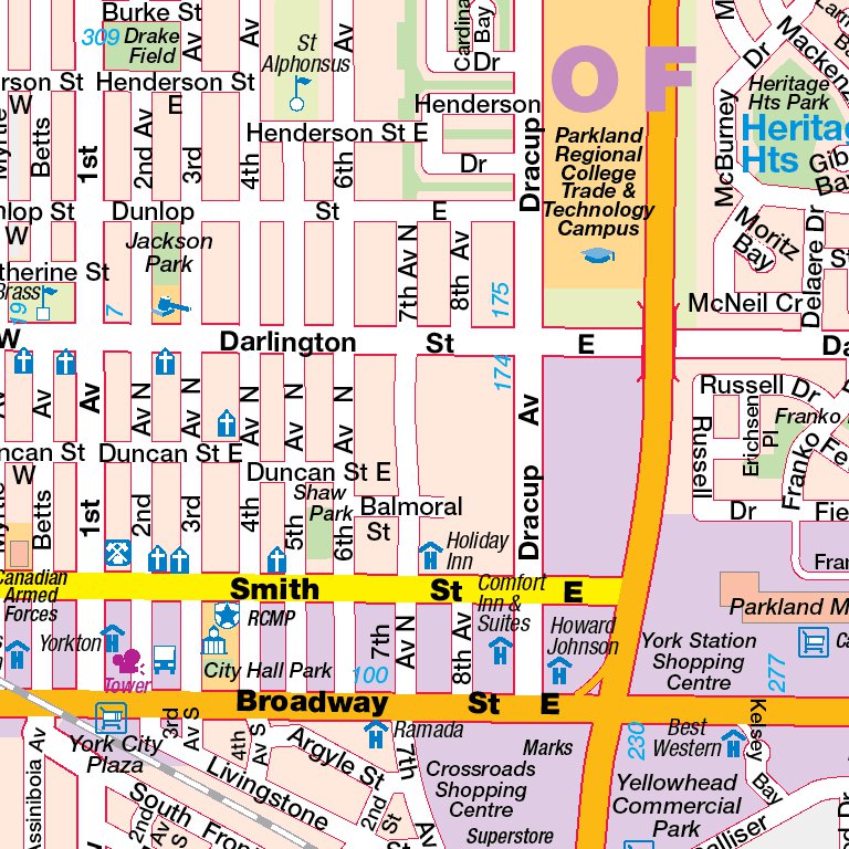 Yorkton, SK Map by Mapmobility Corp. | Avenza Maps