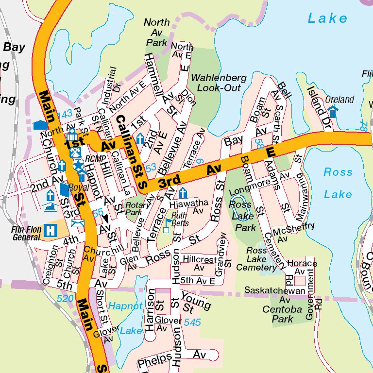 Flin Flon, MB and Creighton, SK Map by Mapmobility Corp. | Avenza Maps
