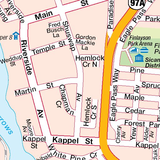 Sicamous, BC Map by Mapmobility Corp. | Avenza Maps