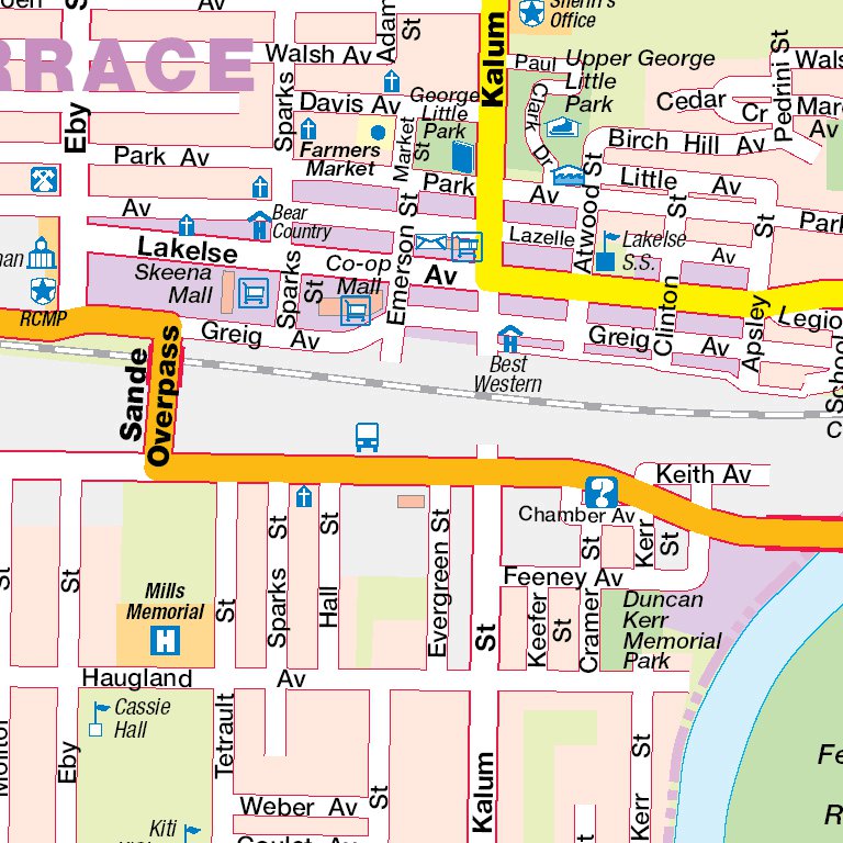 Terrace, BC Map by Mapmobility Corp. | Avenza Maps