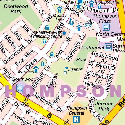 Thompson, MB Map by Mapmobility Corp. | Avenza Maps