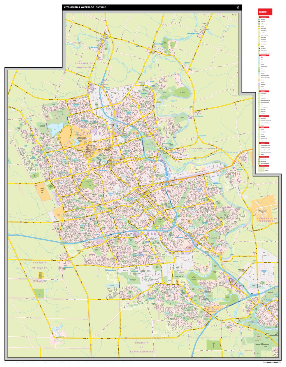 Kitchener and Waterloo, ON Map by Mapmobility Corp. | Avenza Maps