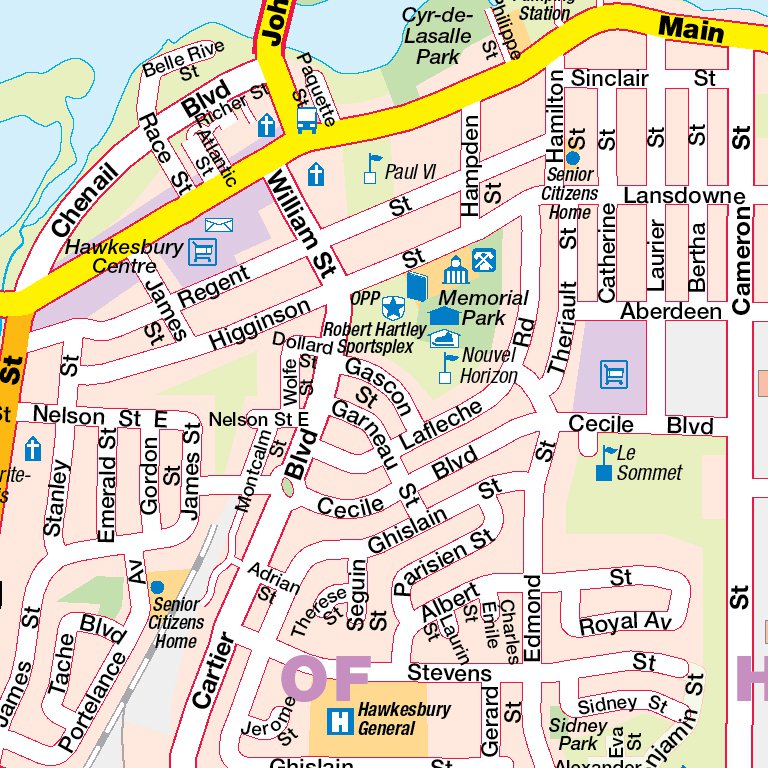 Hawkesbury, ON Map by Mapmobility Corp. | Avenza Maps