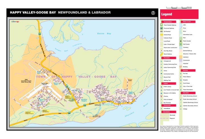 Happy Valley-Goose Bay, NL Map by Mapmobility Corp. | Avenza Maps