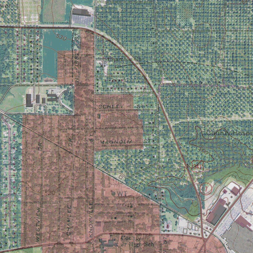 GA-FORT VALLEY WEST: GeoChange 1973-2013 Map by Western Michigan ...