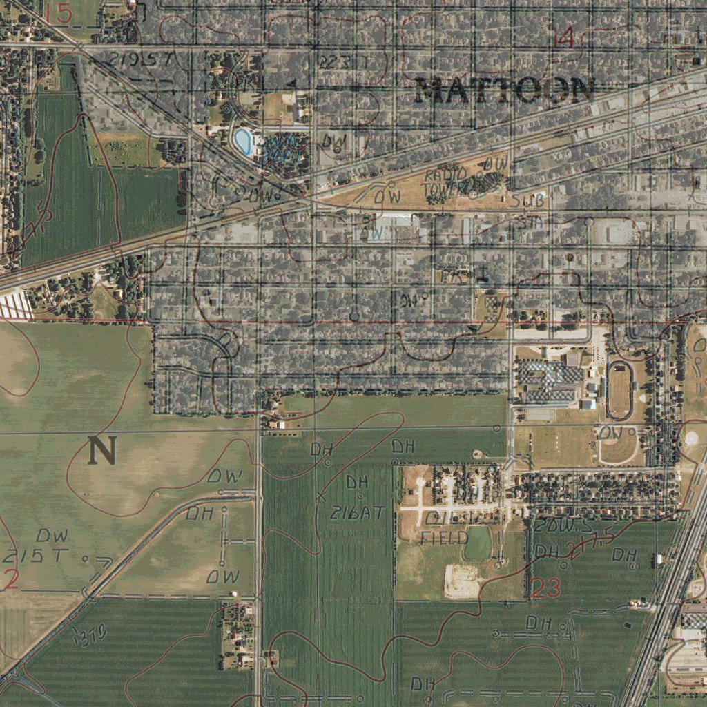 IL-MATTOON WEST: GeoChange 1982-2012 Map by Western Michigan University ...