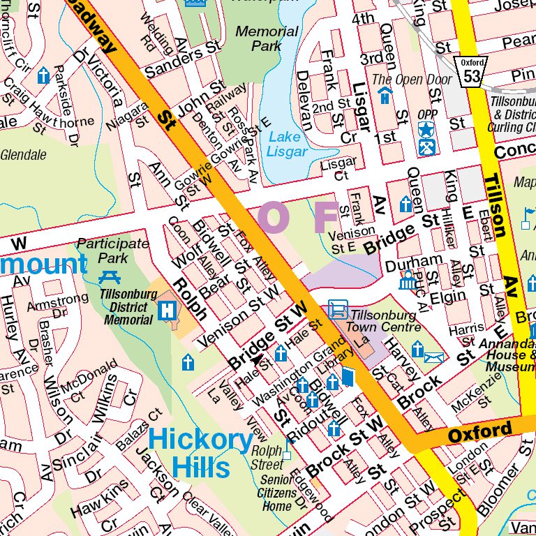 Tillsonburg, ON Map by Mapmobility Corp. | Avenza Maps