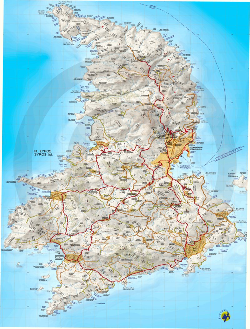Siros, Cyclades Map by Anavasi editions | Avenza Maps