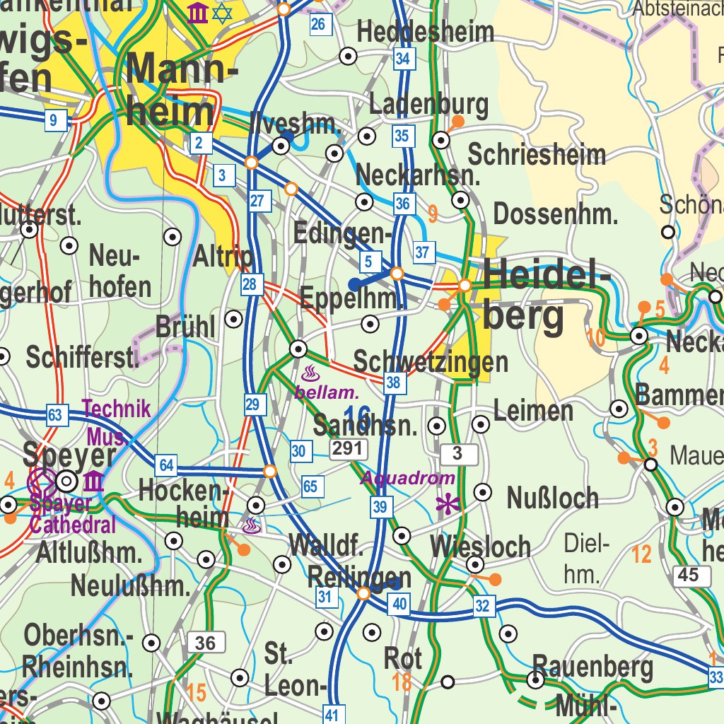 Southern Germany 1:415,000 - ITMB Map by ITMB Publishing Ltd. | Avenza Maps