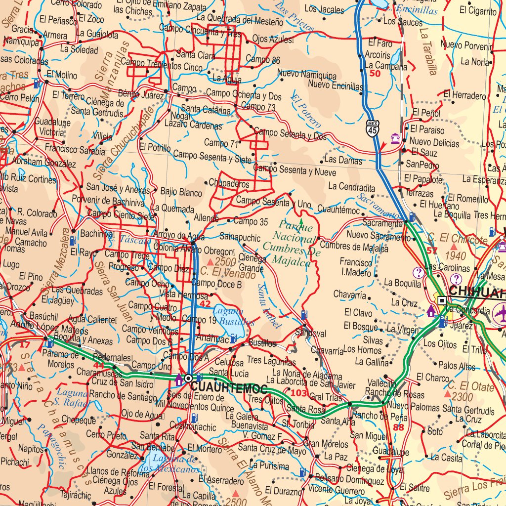 Northern Mexico 1:2,000,000 - ITMB Map by ITMB Publishing Ltd. | Avenza ...