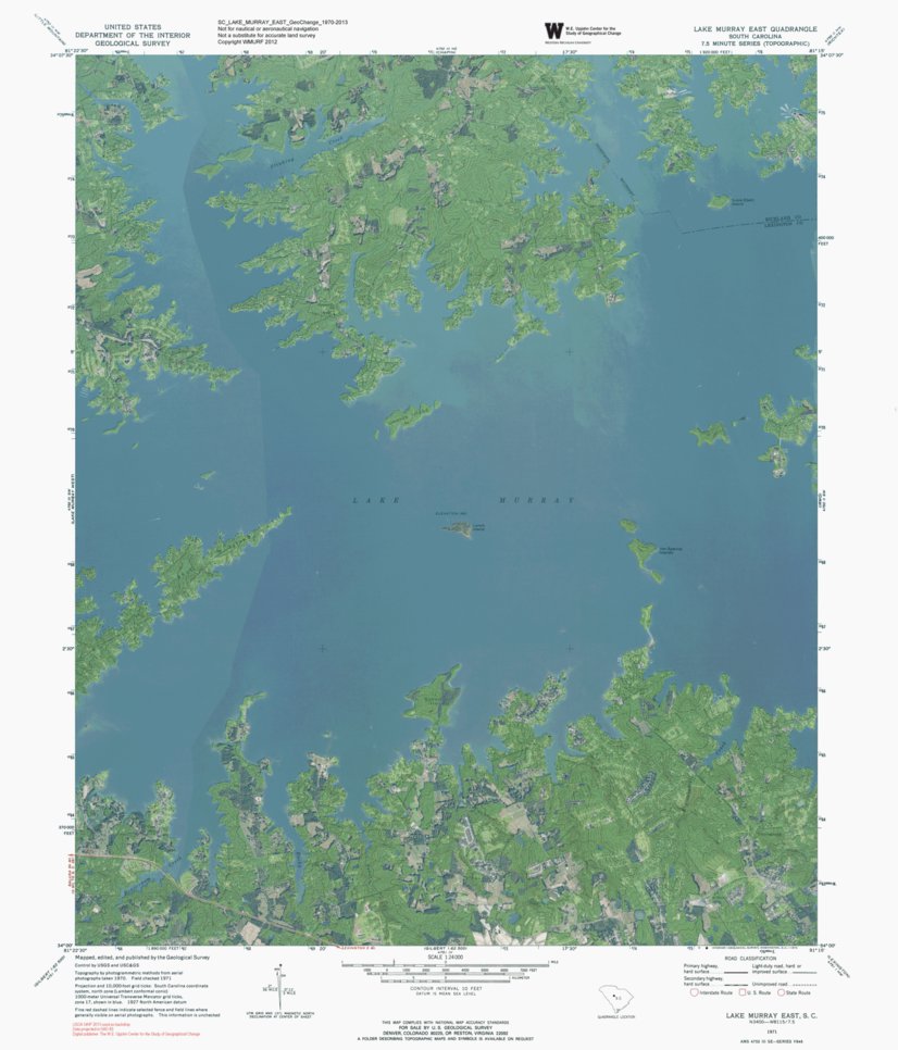 SC-LAKE MURRAY EAST: GeoChange 1970-2013 Map by Western Michigan ...