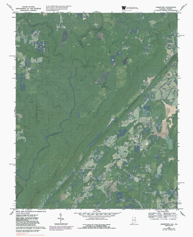 AL-GA-JAMESTOWN: GeoChange 1965-2013 Map by Western Michigan University ...