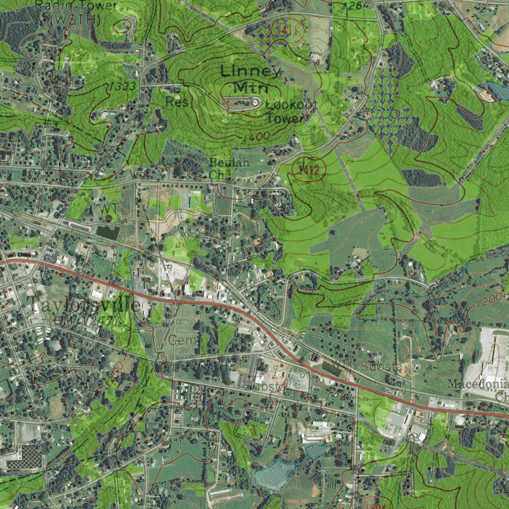 NC-TAYLORSVILLE: GeoChange 1966-2012 Map by Western Michigan University ...