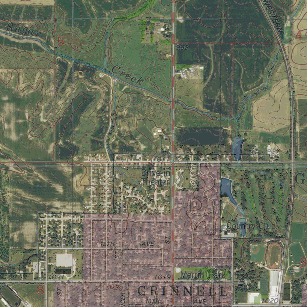IA-GRINNELL NORTH: GeoChange 1974-2013 Map by Western Michigan ...