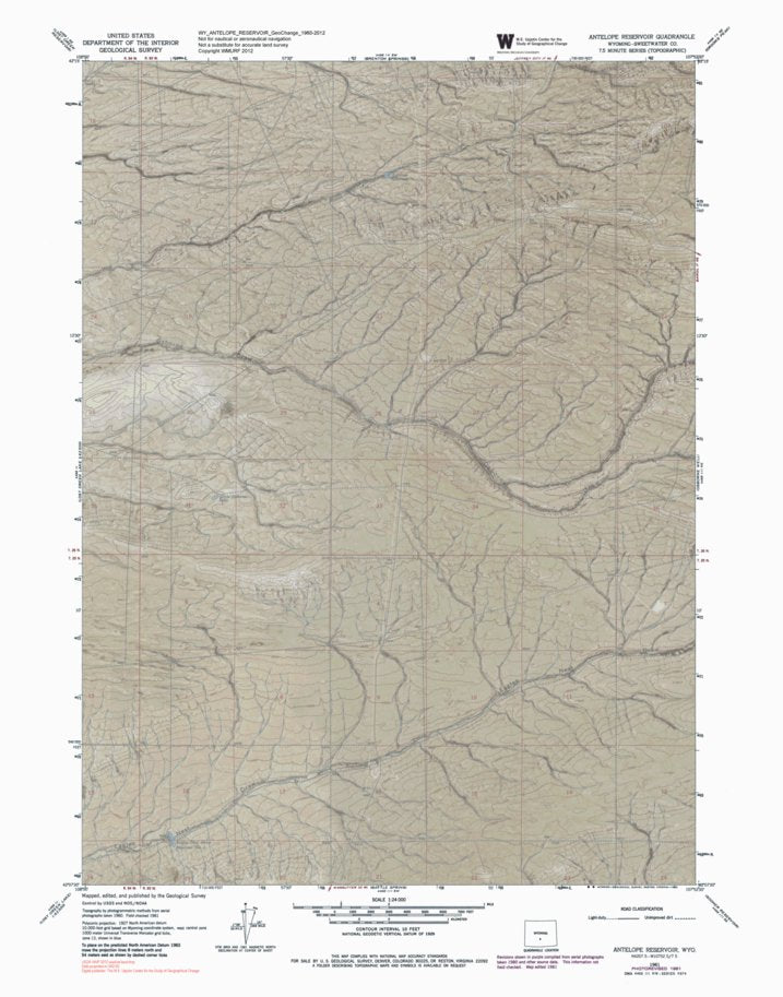 WY-ANTELOPE RESERVOIR: GeoChange 1960-2012 Map by Western Michigan ...