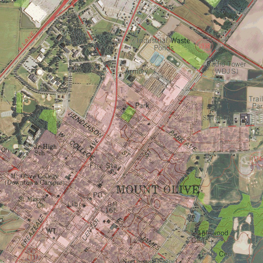NC-MOUNT OLIVE: GeoChange 1975-2012 Map by Western Michigan University ...