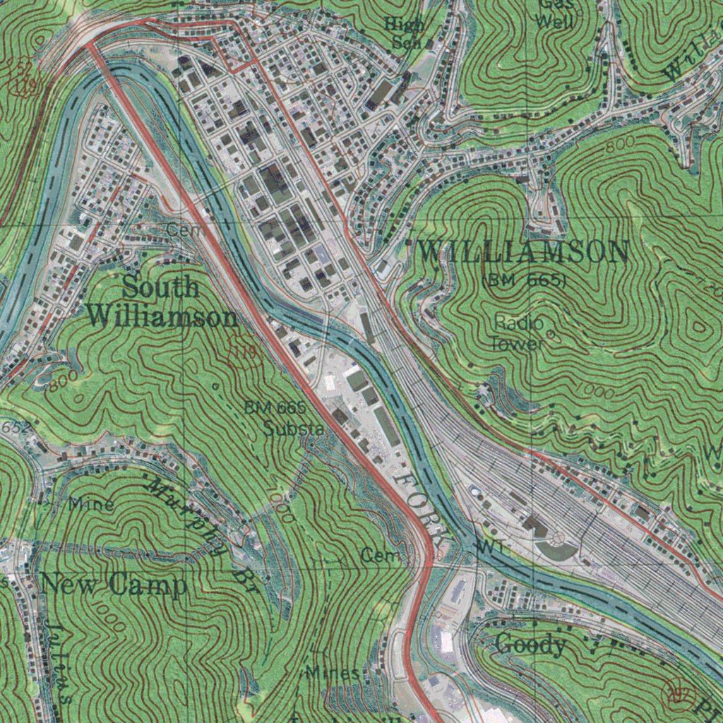 WV-KY-WILLIAMSON: GeoChange 1951-2012 Map by Western Michigan ...