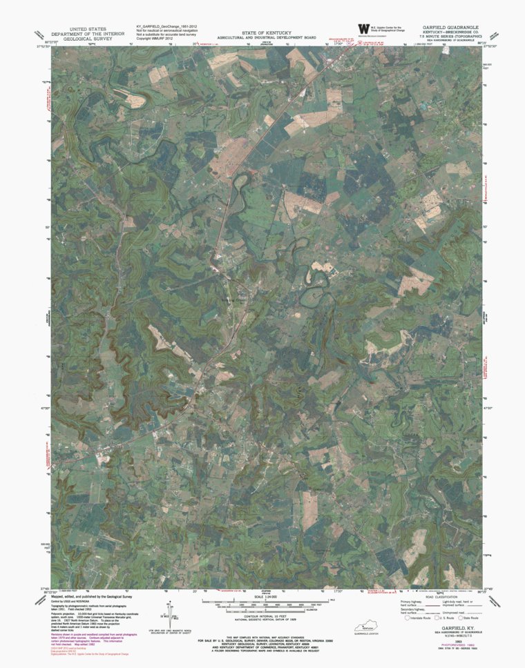 KY-GARFIELD: GeoChange 1951-2012 Map by Western Michigan University ...