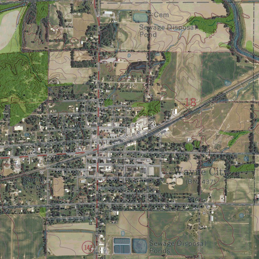 IL-WAYNE CITY: GeoChange 1972-2012 Map by Western Michigan University ...