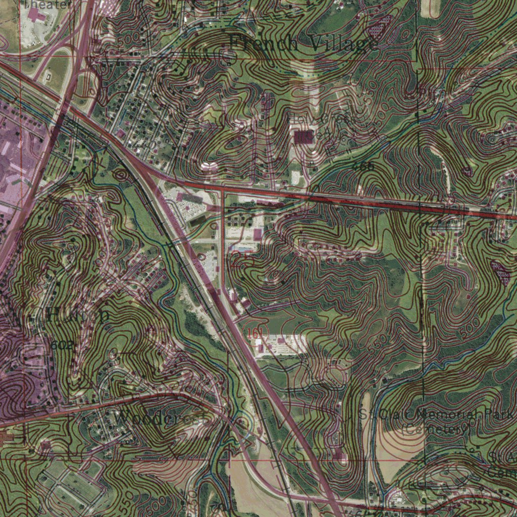 IL-FRENCH VILLAGE: GeoChange 1952-2012 Map by Western Michigan ...