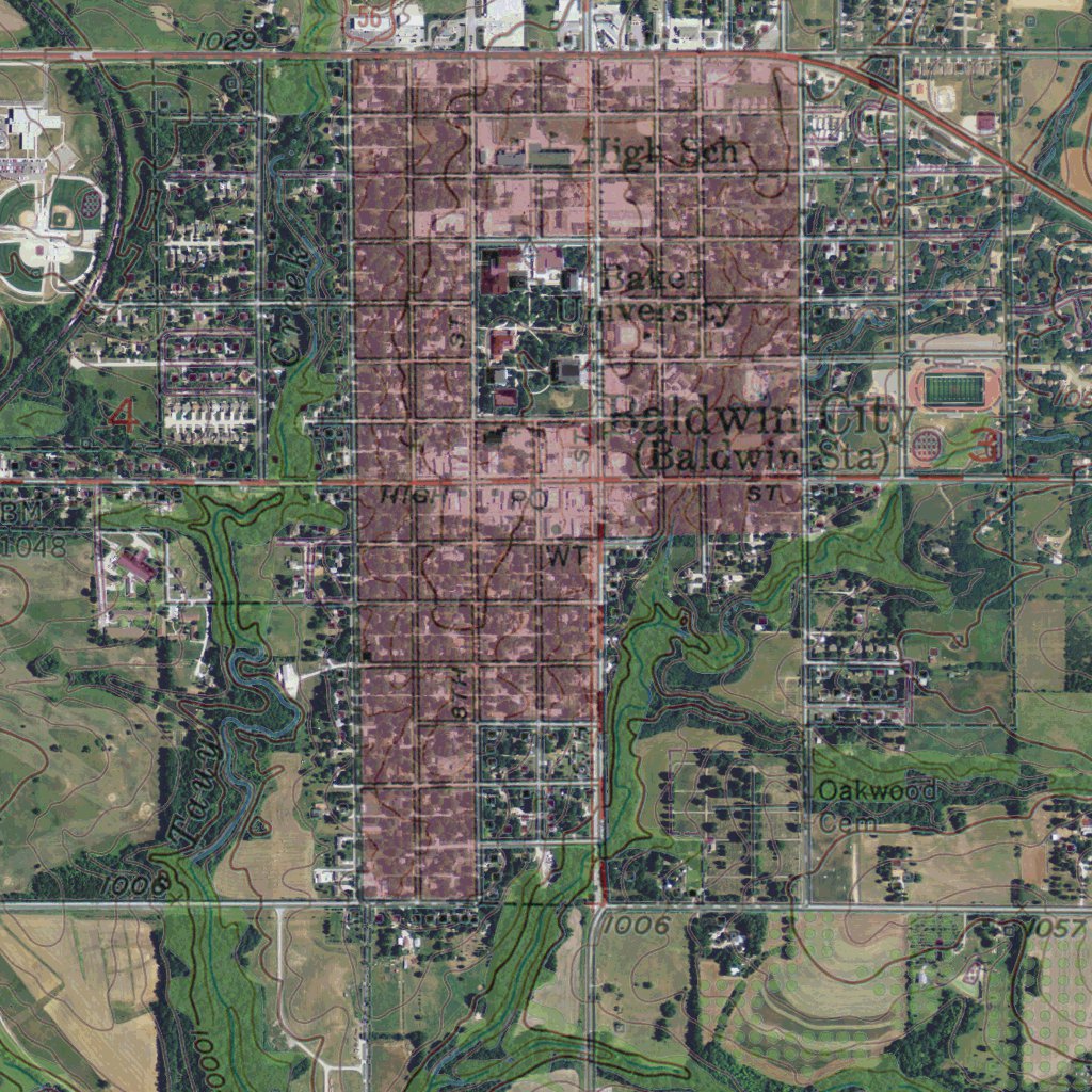 KS-BALDWIN CITY: GeoChange 1948-2012 Map by Western Michigan University ...