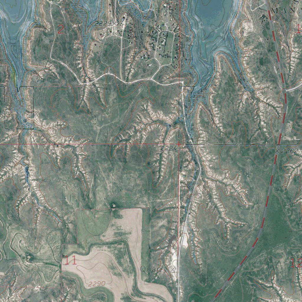 KS-CEDAR BLUFF DAM: GeoChange 1973-2014 Map by Western Michigan ...