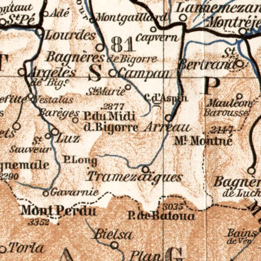 Southwest France (Bordeaux, Gascogne, Gyuenne…), 1902 Map by Waldin ...