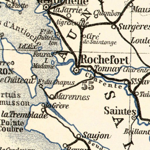 Southwest France (Bordeaux, Nantes, Angers…), 1902 Map by Waldin ...