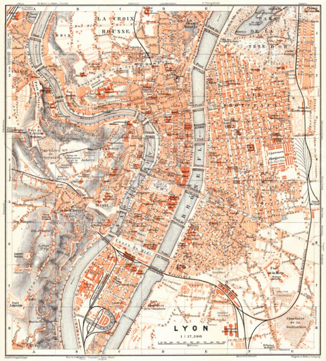 Lyon city Map, 1913 (1:17,500 scale) by Waldin | Avenza Maps