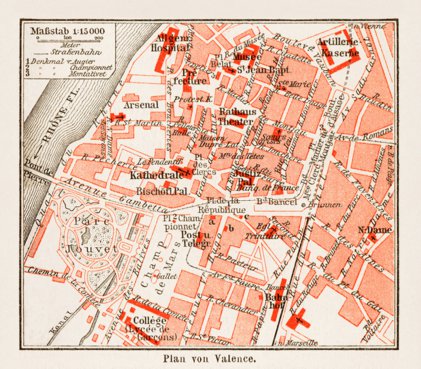 Valence city Map, 1913 (1:15,000 scale) by Waldin | Avenza Maps