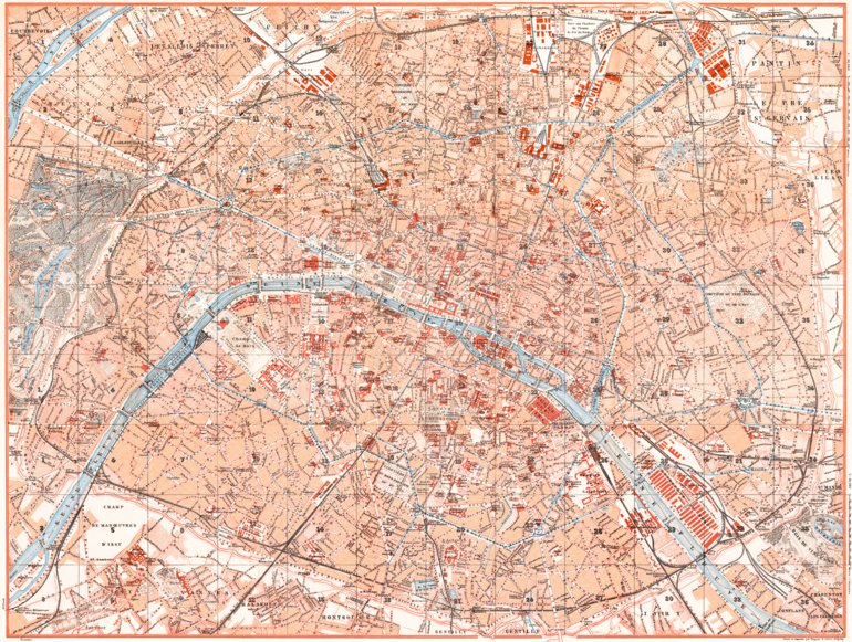 Paris city Map, 1910 by Waldin | Avenza Maps